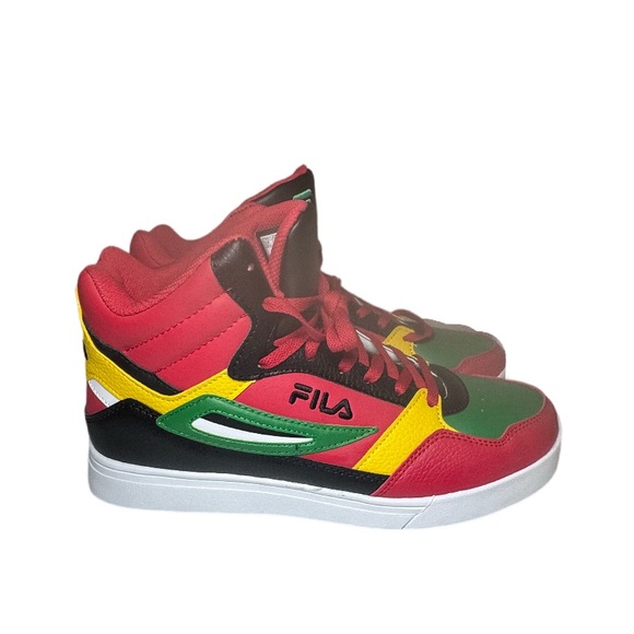 Fila | Shoes | New Fila Red And Yellow Hightop Sneakers | Poshmark